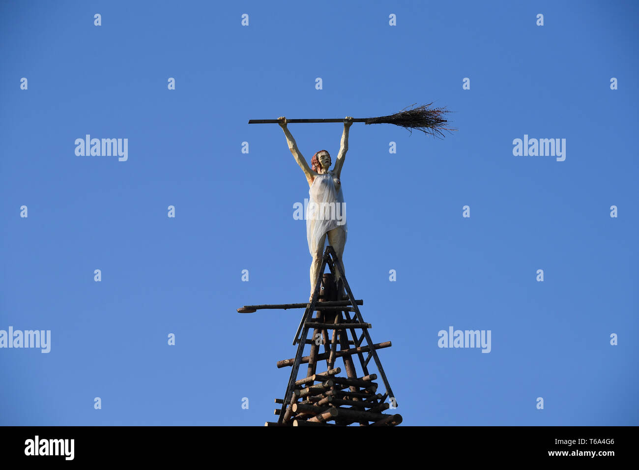 Walpurgis Night - Burning of the Witches. Huge bonfires with a witch ...
