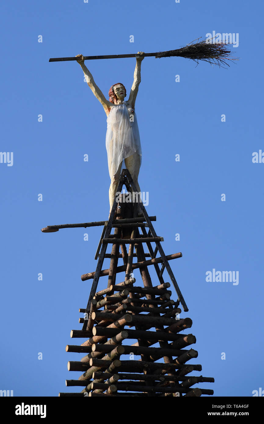 Walpurgis Night - Burning of the Witches. Huge bonfires with a witch ...