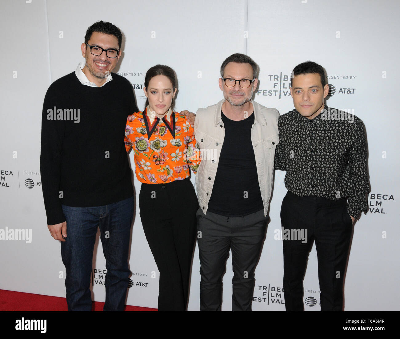 Sam Esmail, Carly Chaikin, Christian Slater and Rami Malek at the ...