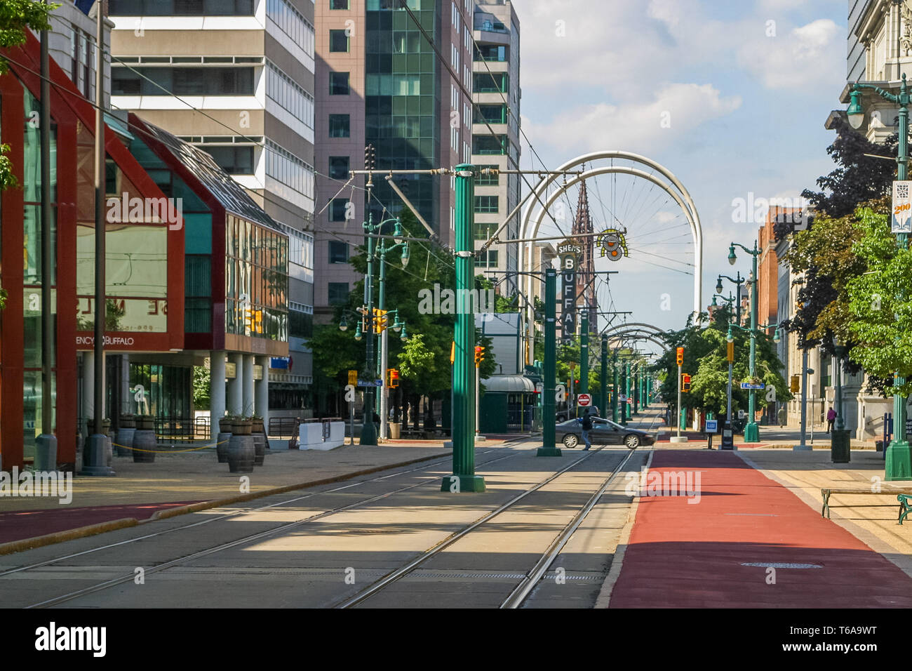 Buildings on Main Street Mall in downtown Buffalo Stock Photo - Alamy