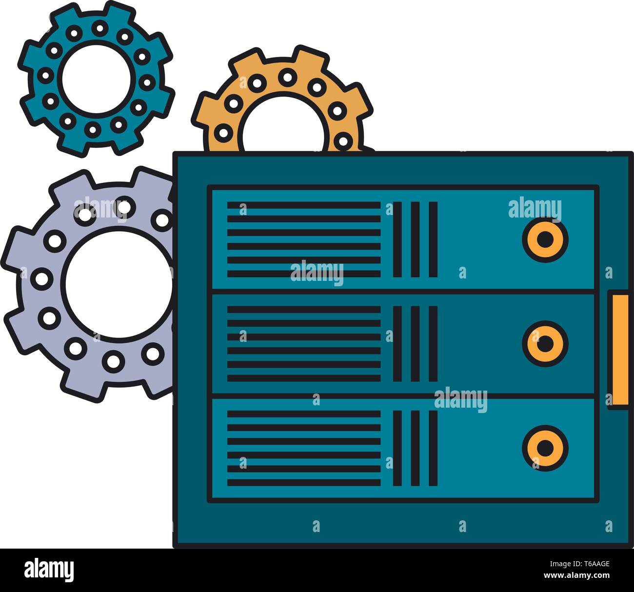 computer conexion and gears Stock Vector Image & Art - Alamy