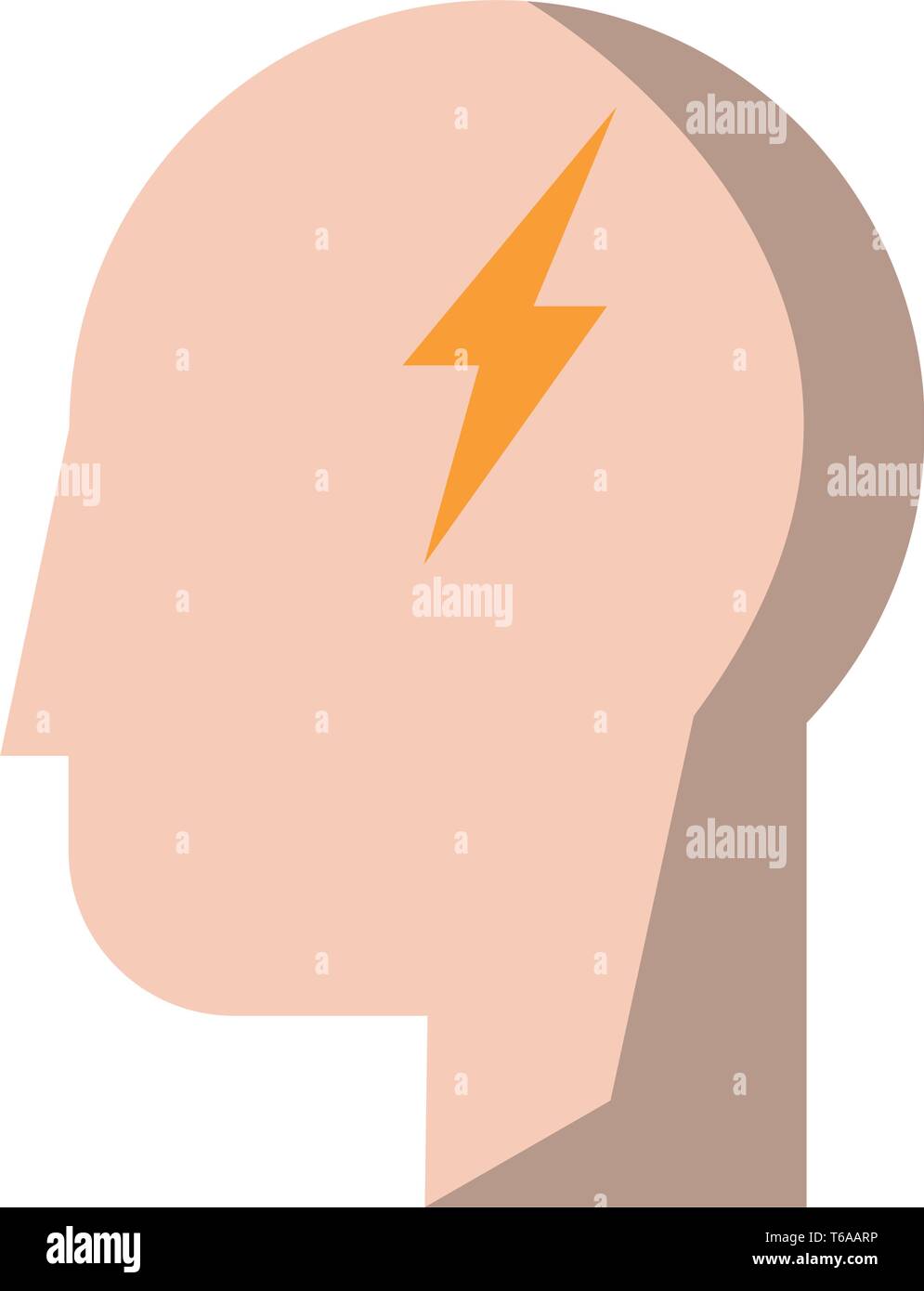 human head with thunderbolt Stock Vector Image & Art - Alamy