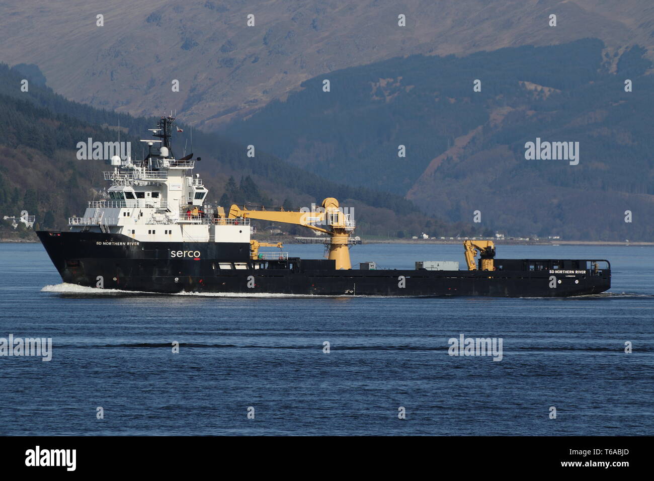 SD Northern River, a support vessel operated by Serco Marine Services ...