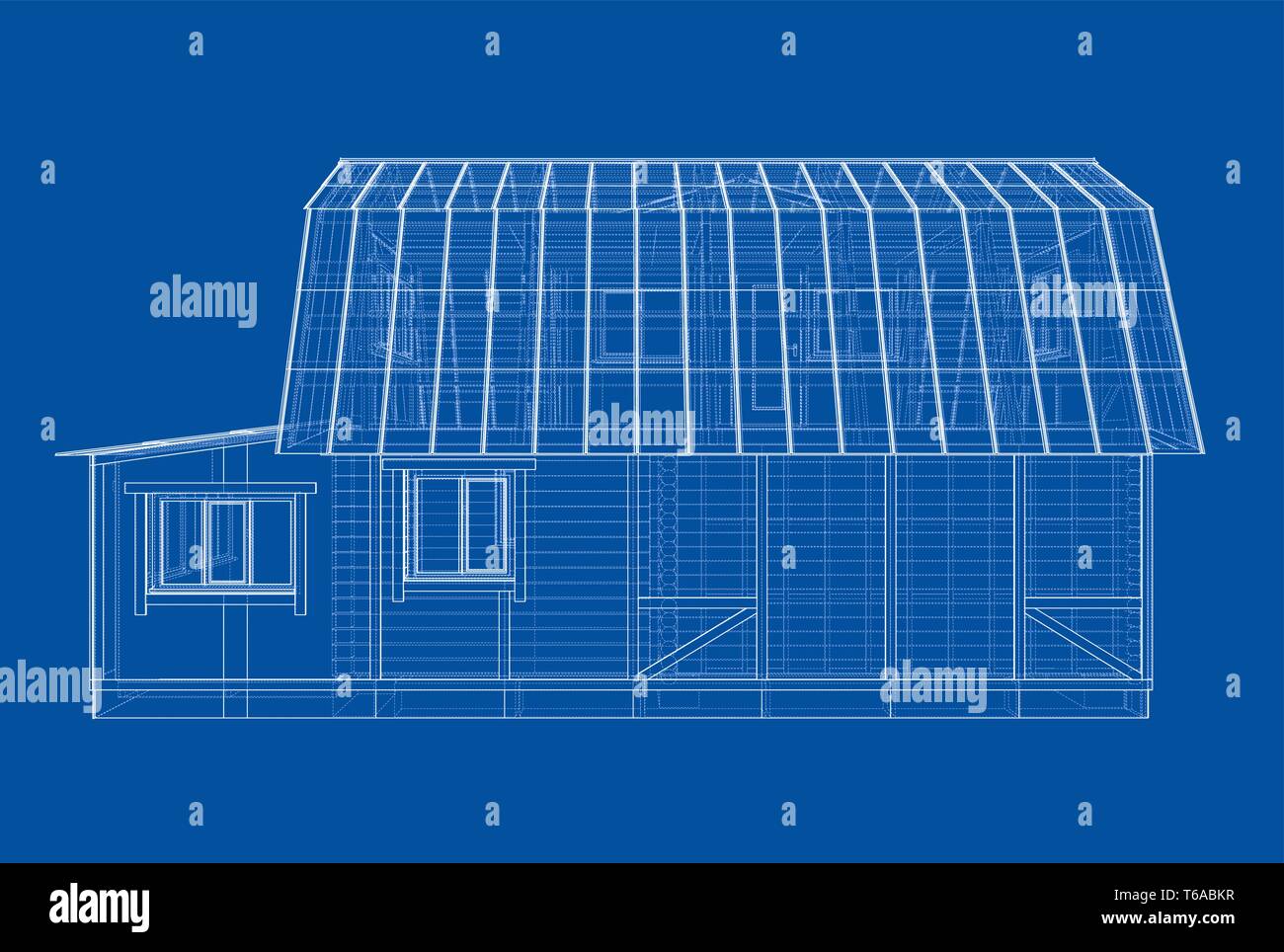 House sketch. Vector rendering of 3d Stock Vector Image & Art - Alamy