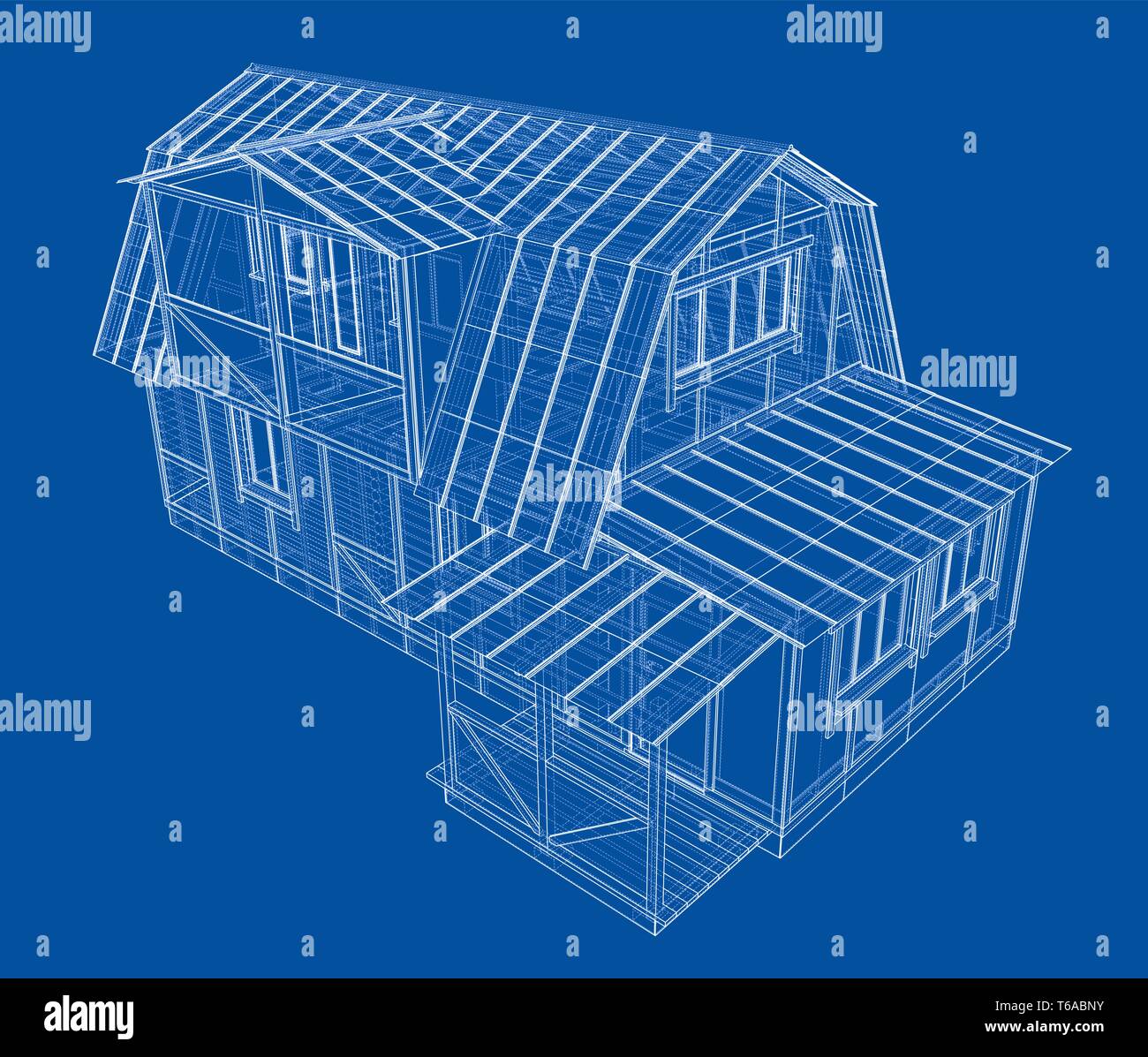 House sketch. Vector rendering of 3d Stock Vector Image & Art - Alamy