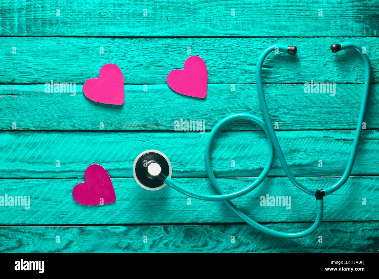 Cardiology equipment. Listen to your heart. The concept of care for the ...