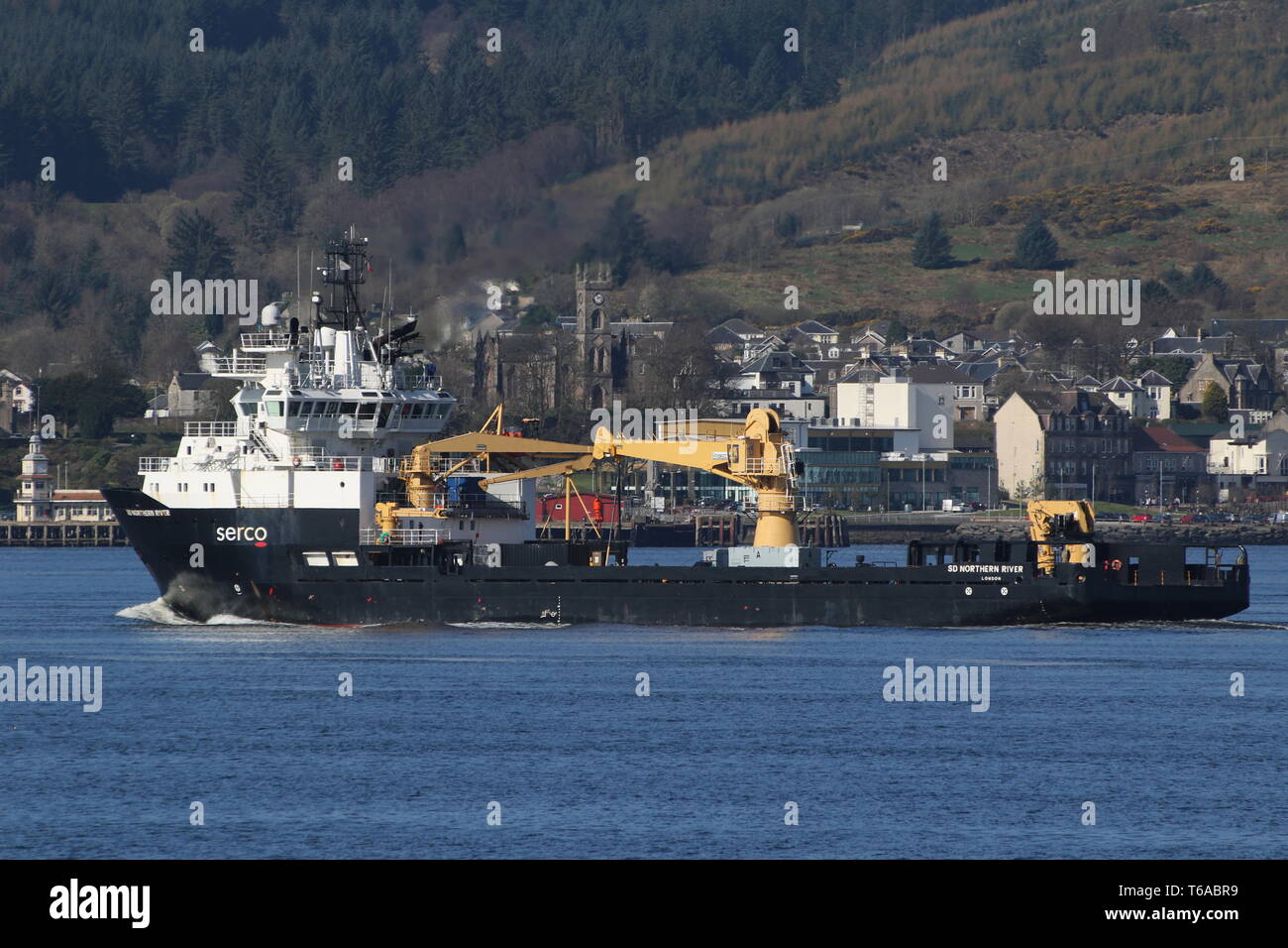 SD Northern River, a support vessel operated by Serco Marine Services ...