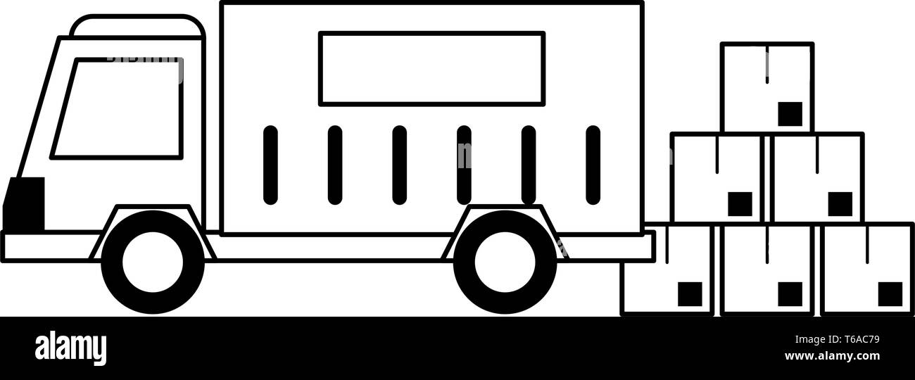 Delivery and logistics in black and white Stock Vector Image & Art - Alamy