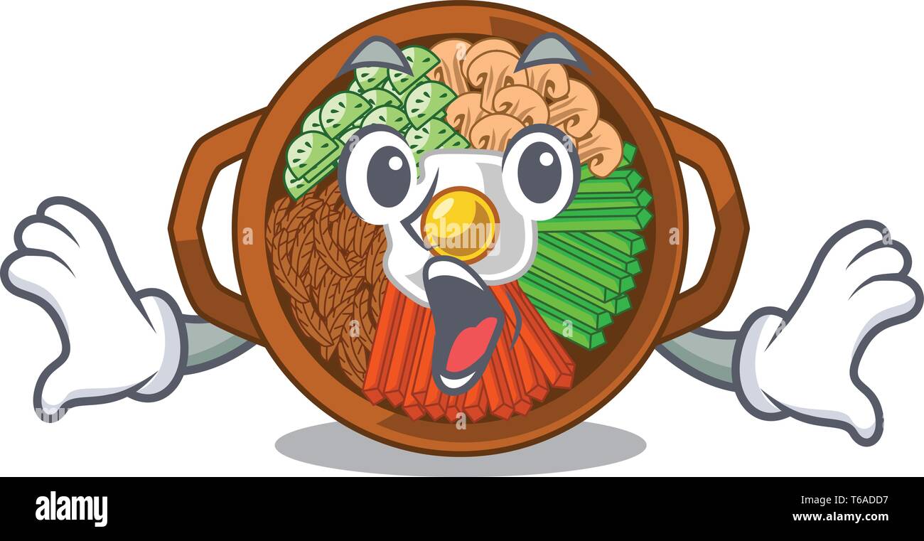 Surprised bowl of bibimbap in cartoon shape Stock Vector Image & Art ...