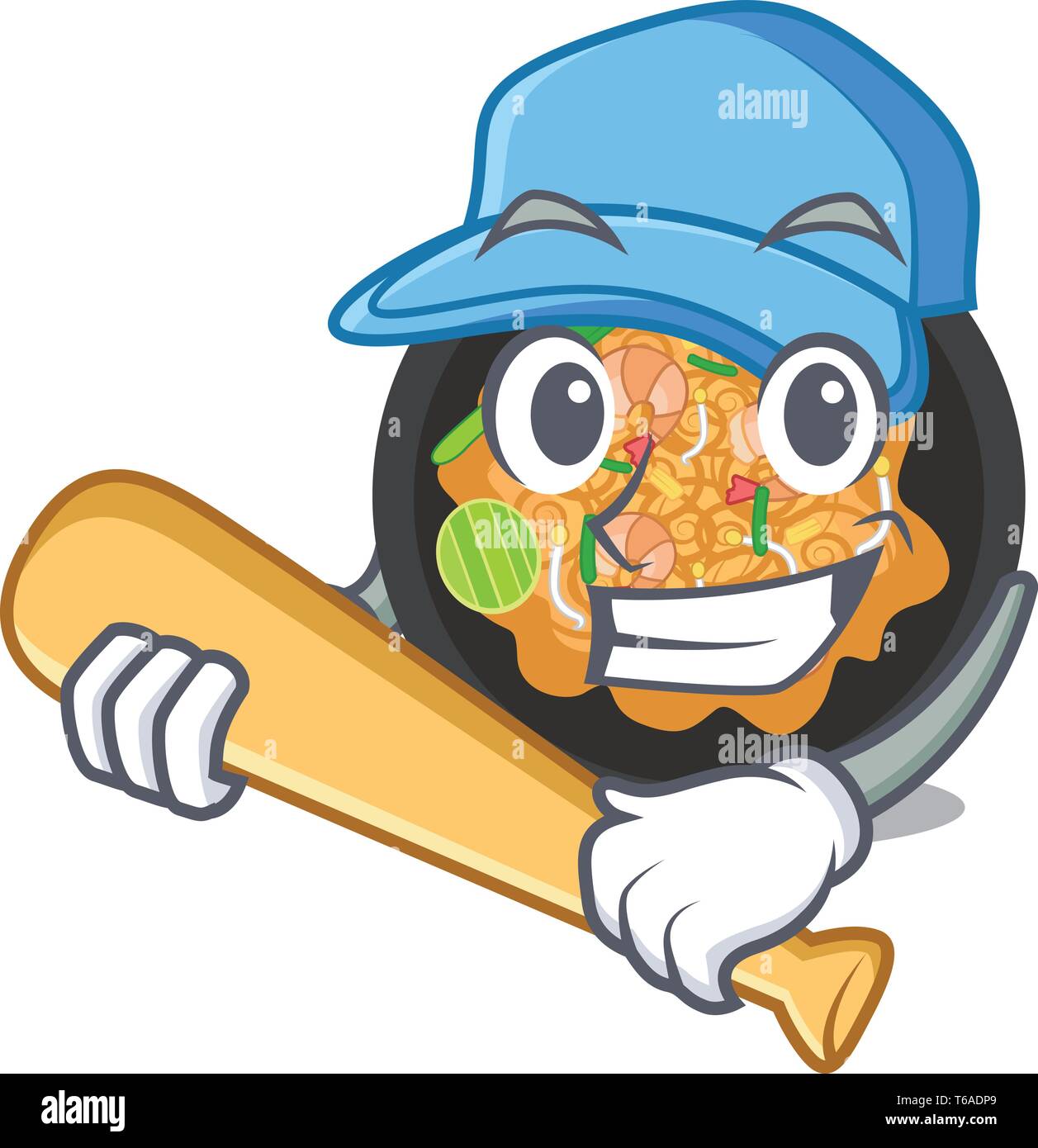 Playing baseball pat thai isolated in the cartoon Stock Vector Image ...