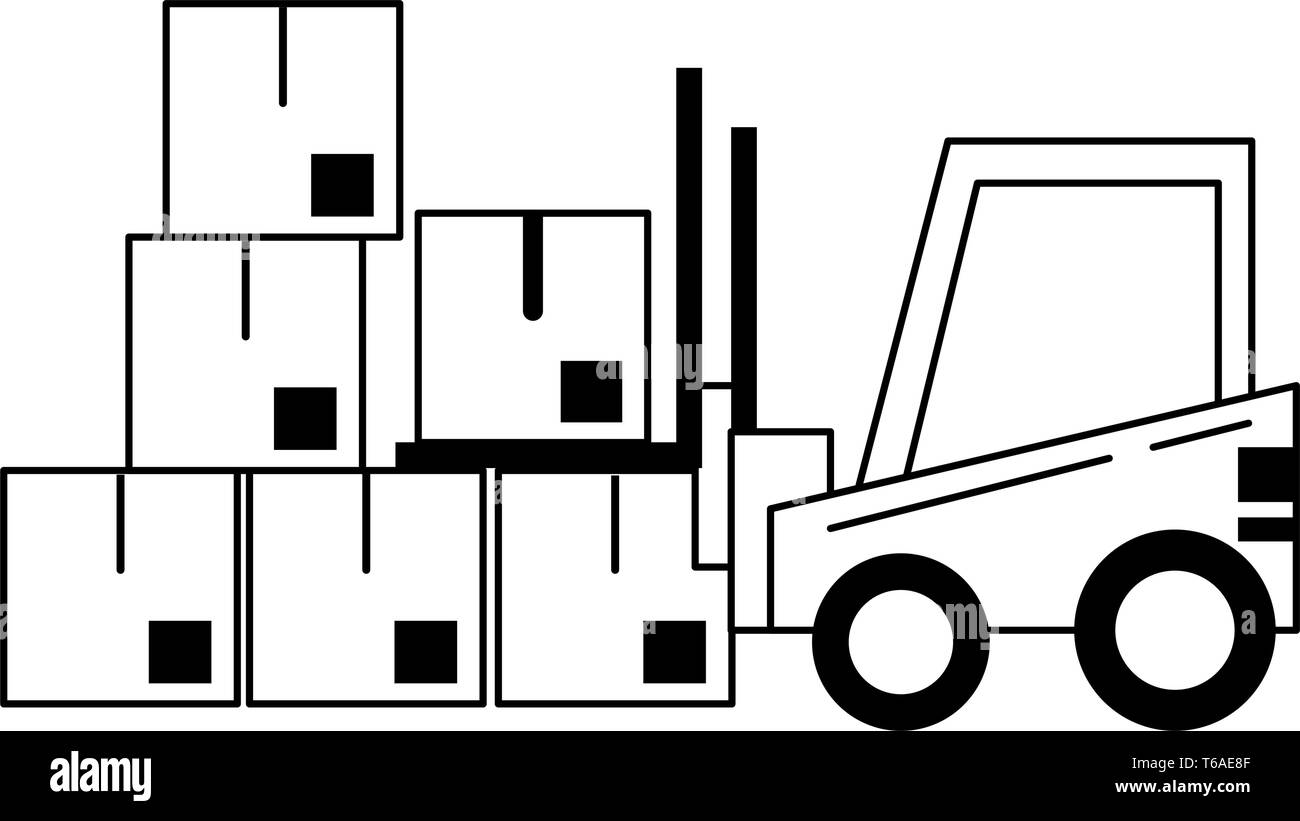 Delivery and logistics in black and white Stock Vector Image & Art - Alamy
