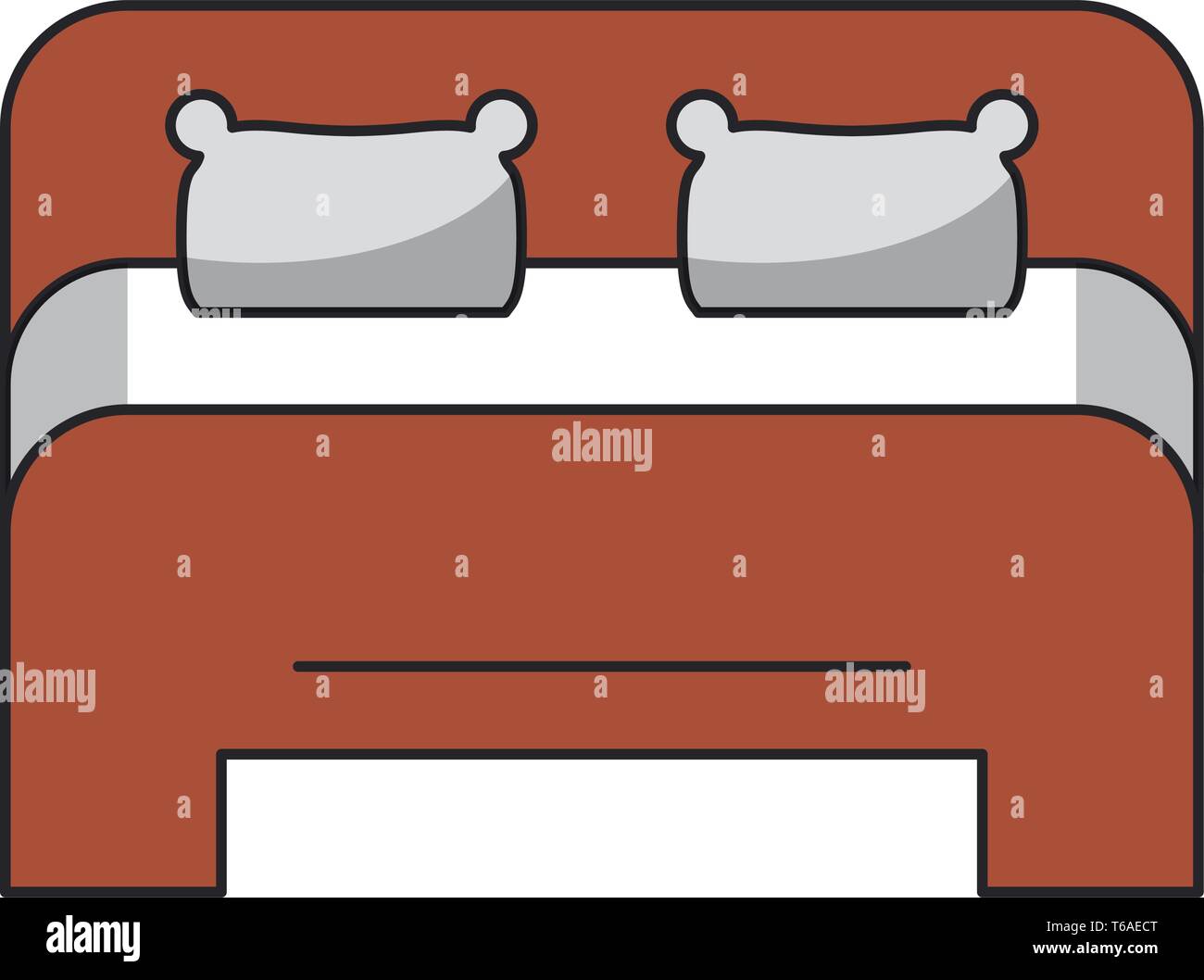 Bed king size frontview cartoon Stock Vector Image & Art - Alamy