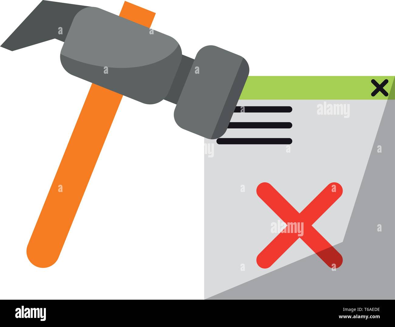 broken website with hammer icon Stock Vector Image & Art - Alamy