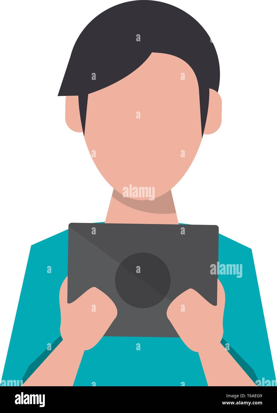 man using tablet Stock Vector Image & Art - Alamy