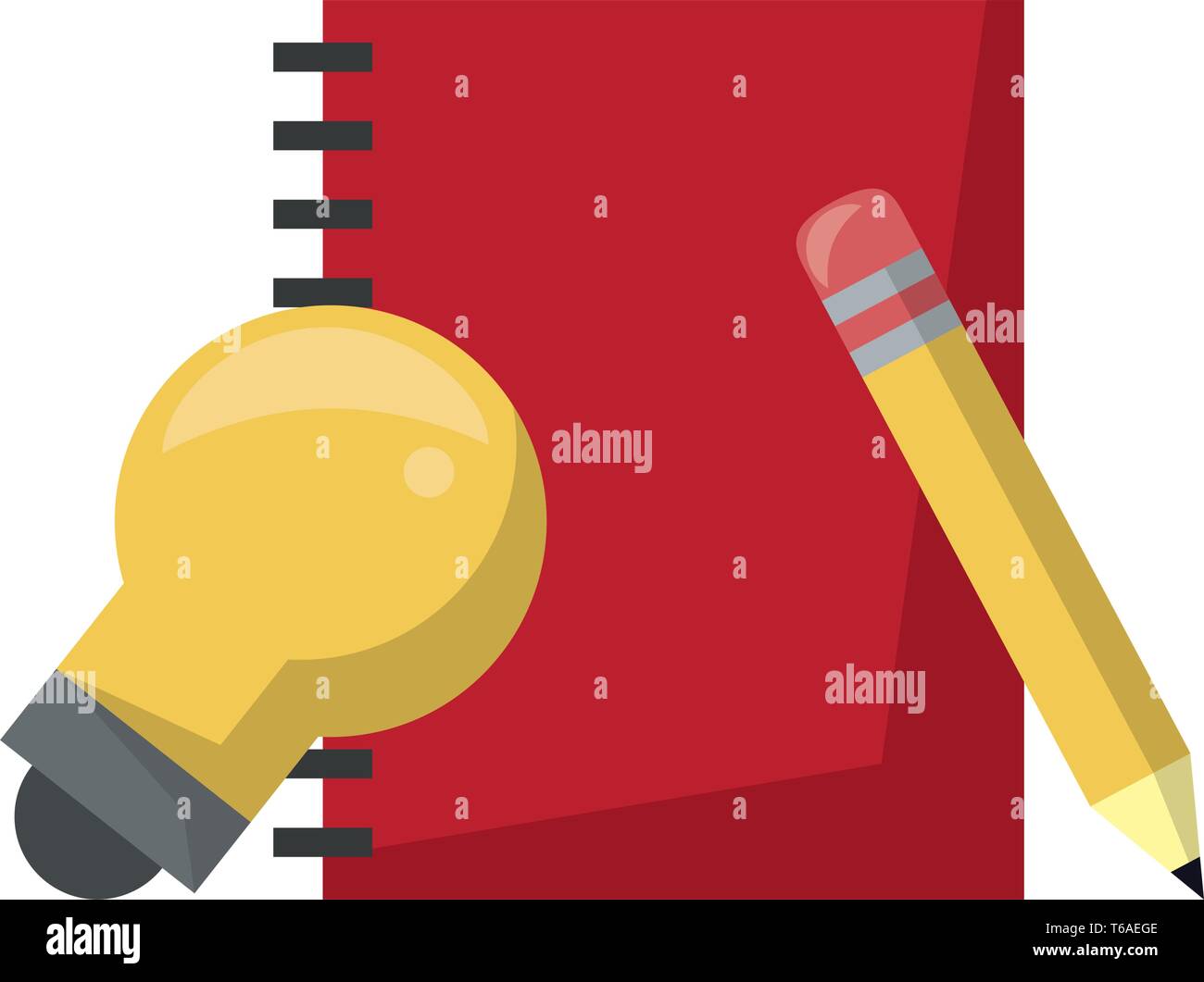 book with light bulb and pencil Stock Vector Image & Art - Alamy