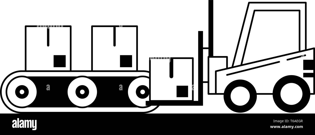 Delivery and logistics in black and white Stock Vector Image & Art - Alamy