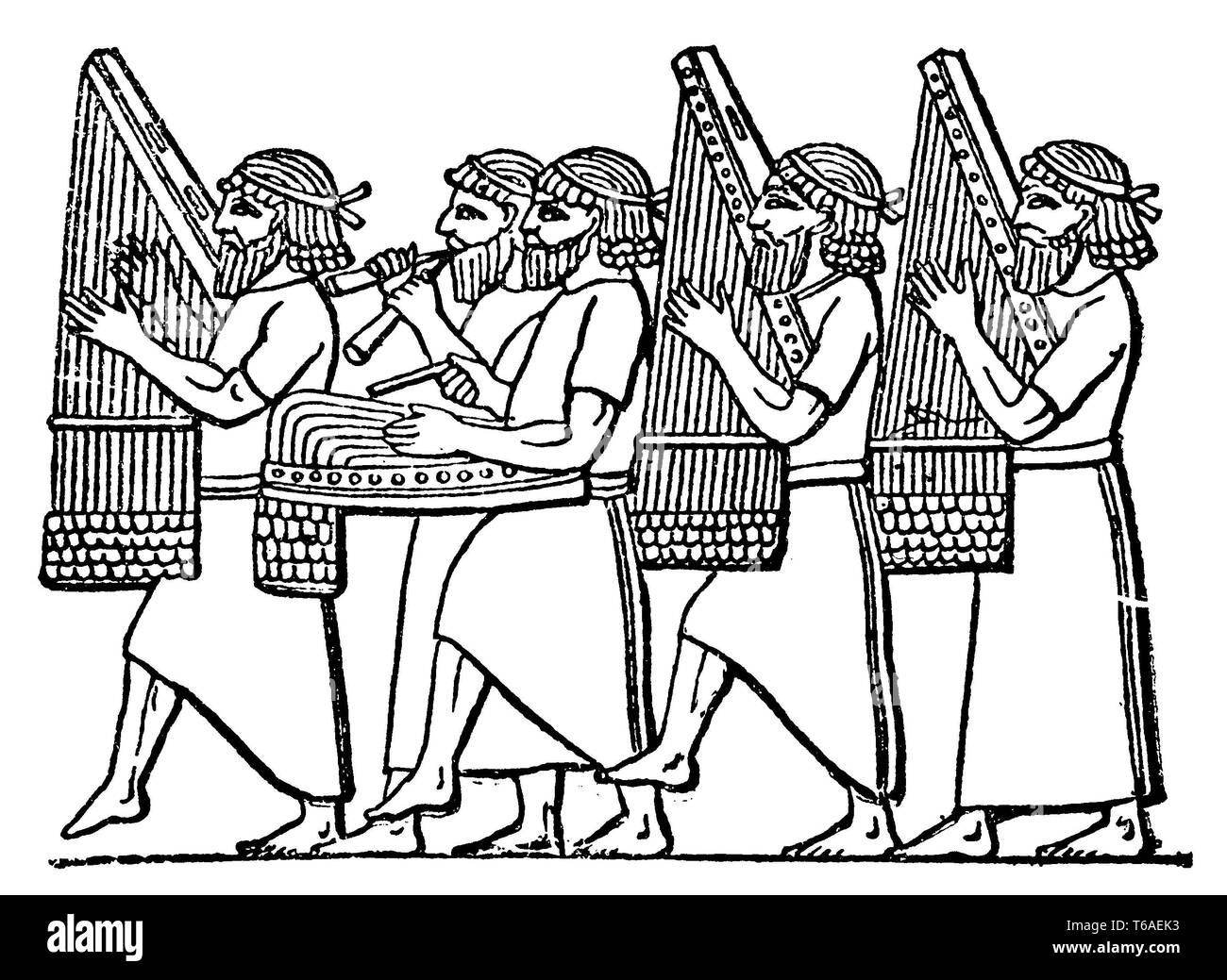 Portable Assyrian harps, 1885 Stock Photo - Alamy