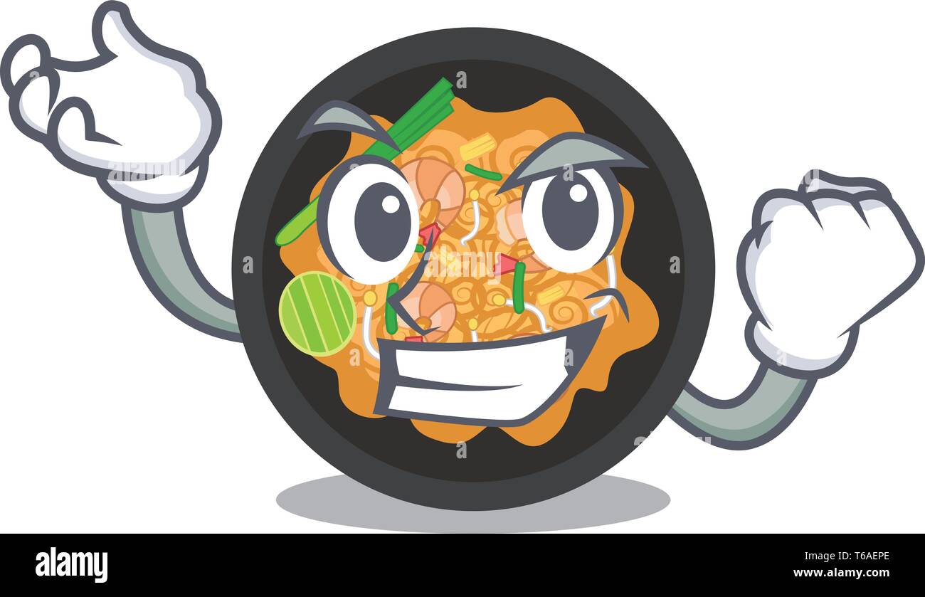 Successful pat thai served in character bowl Stock Vector Image & Art ...