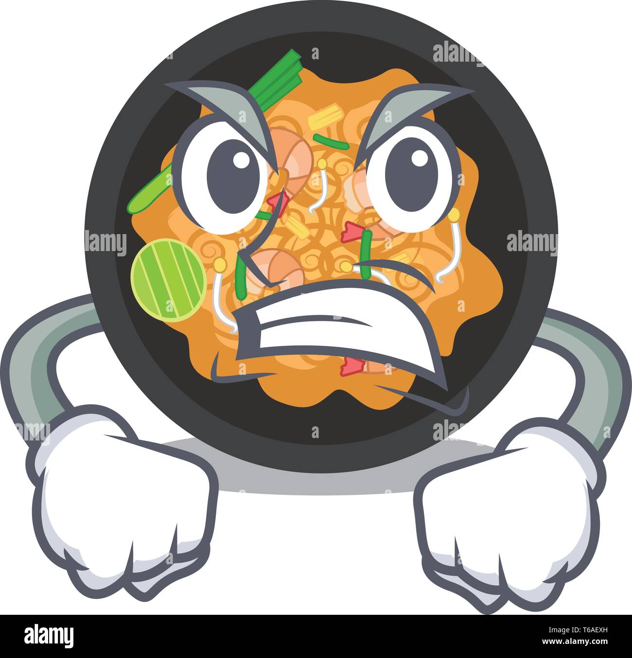 Angry pat thai in the cartoon shape Stock Vector Image & Art - Alamy