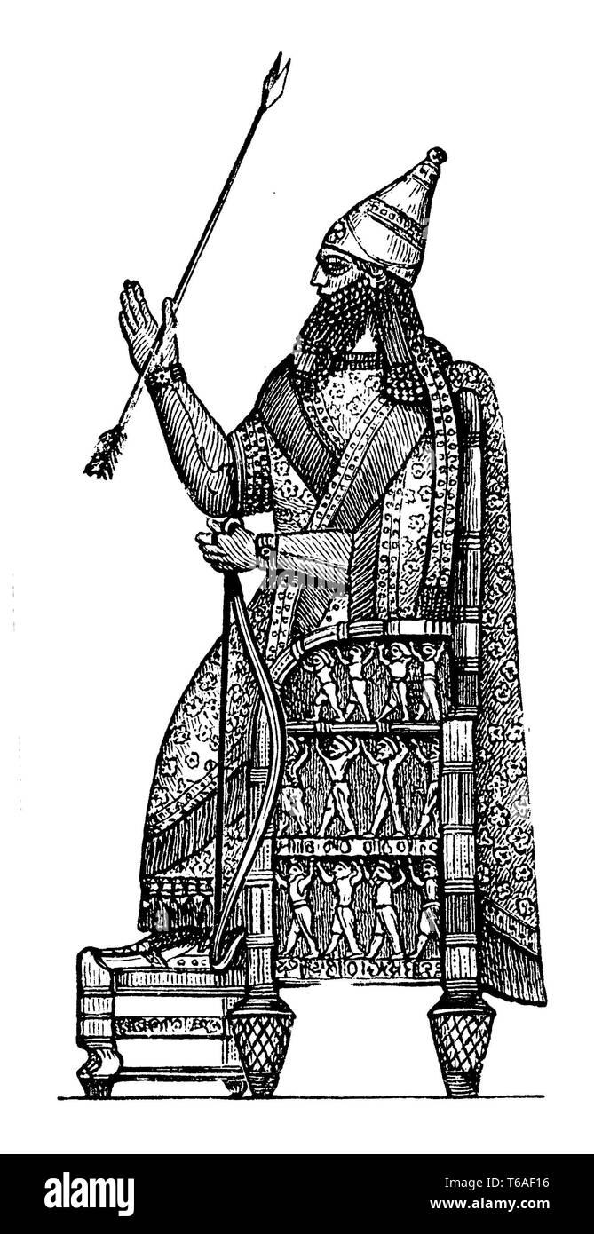 Throning Assyrian King, 1898 Stock Photo - Alamy