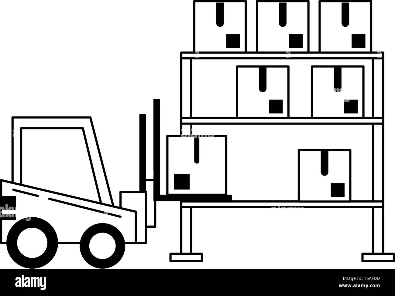 Delivery and logistics in black and white Stock Vector Image & Art - Alamy