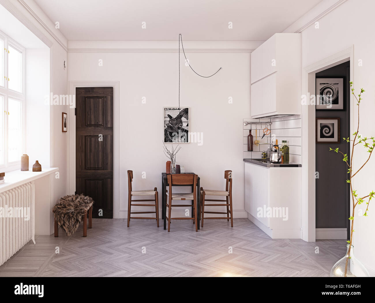 Small compact modern kitchen hi-res stock photography and images - Alamy