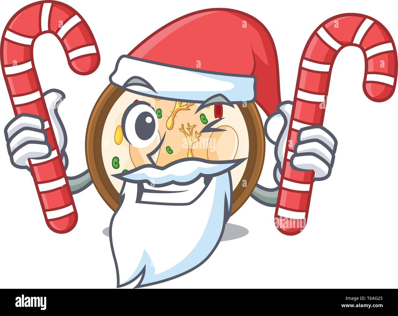 Santa with candy samgyetang in a the cartoon plate Stock Vector Image ...