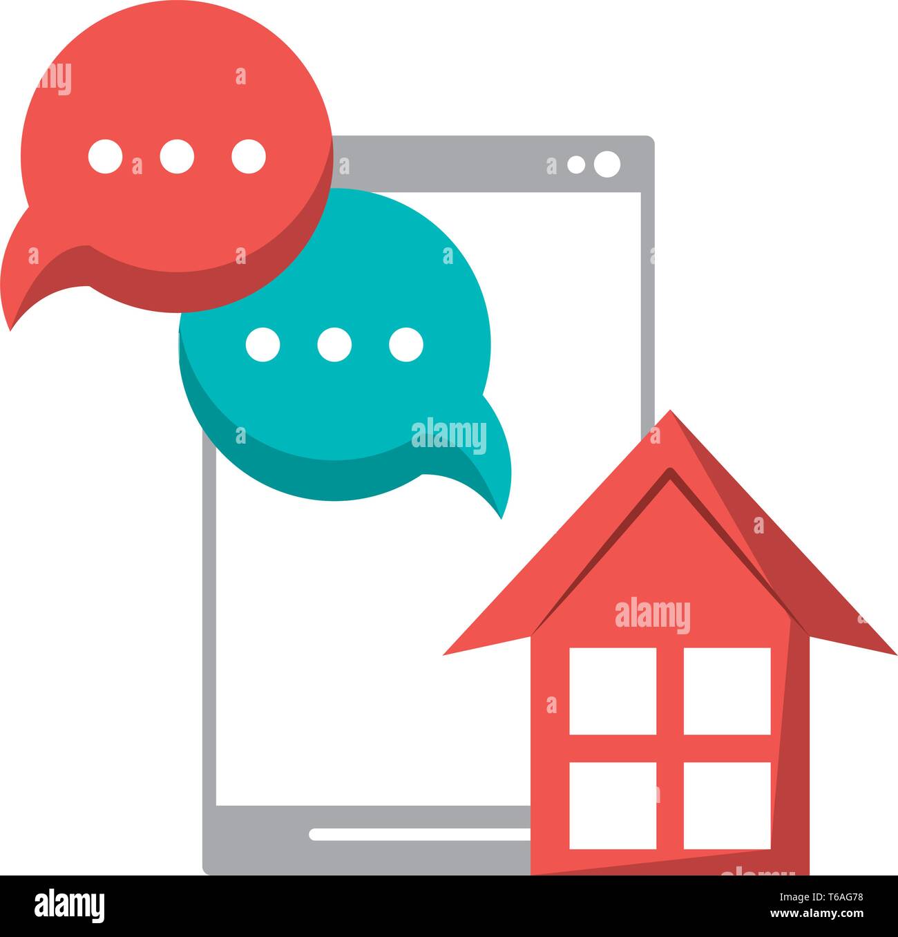House speech bubble telephone Stock Vector Images - Alamy