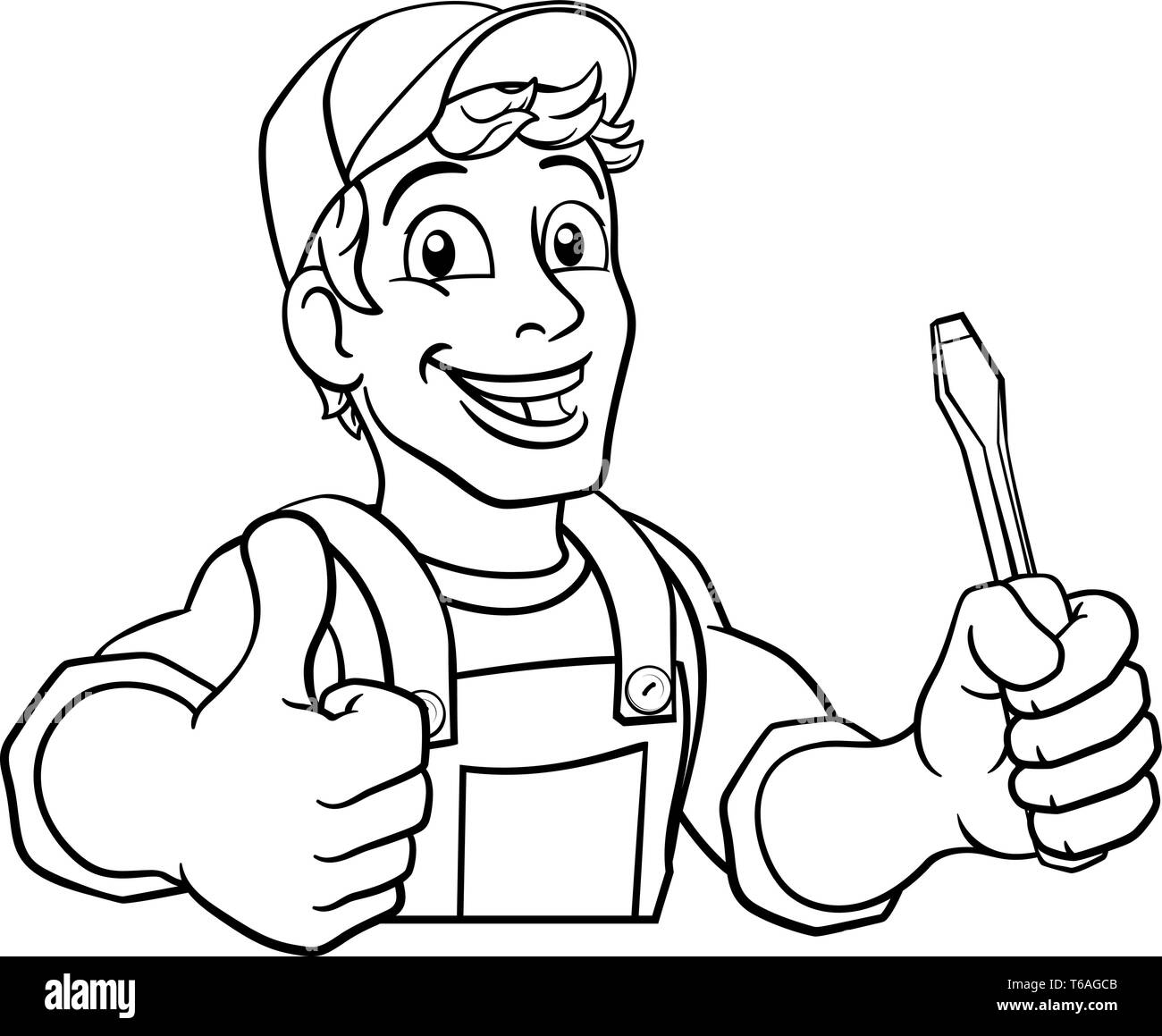 Electrician Cartoon Handyman Plumber Mechanic Stock Vector Image & Art ...