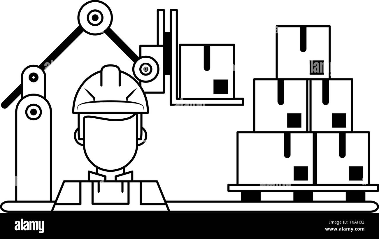Delivery and logistics in black and white Stock Vector Image & Art - Alamy