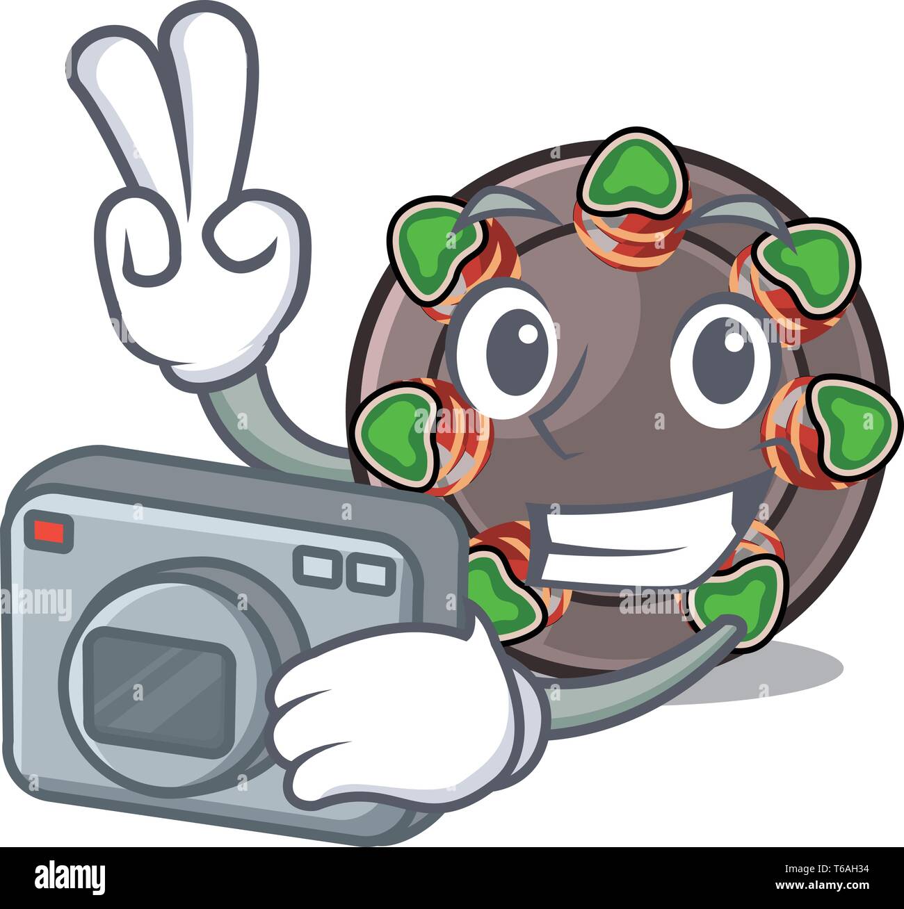 Photographer fried escargot in a cartoon hot pan Stock Vector Image ...