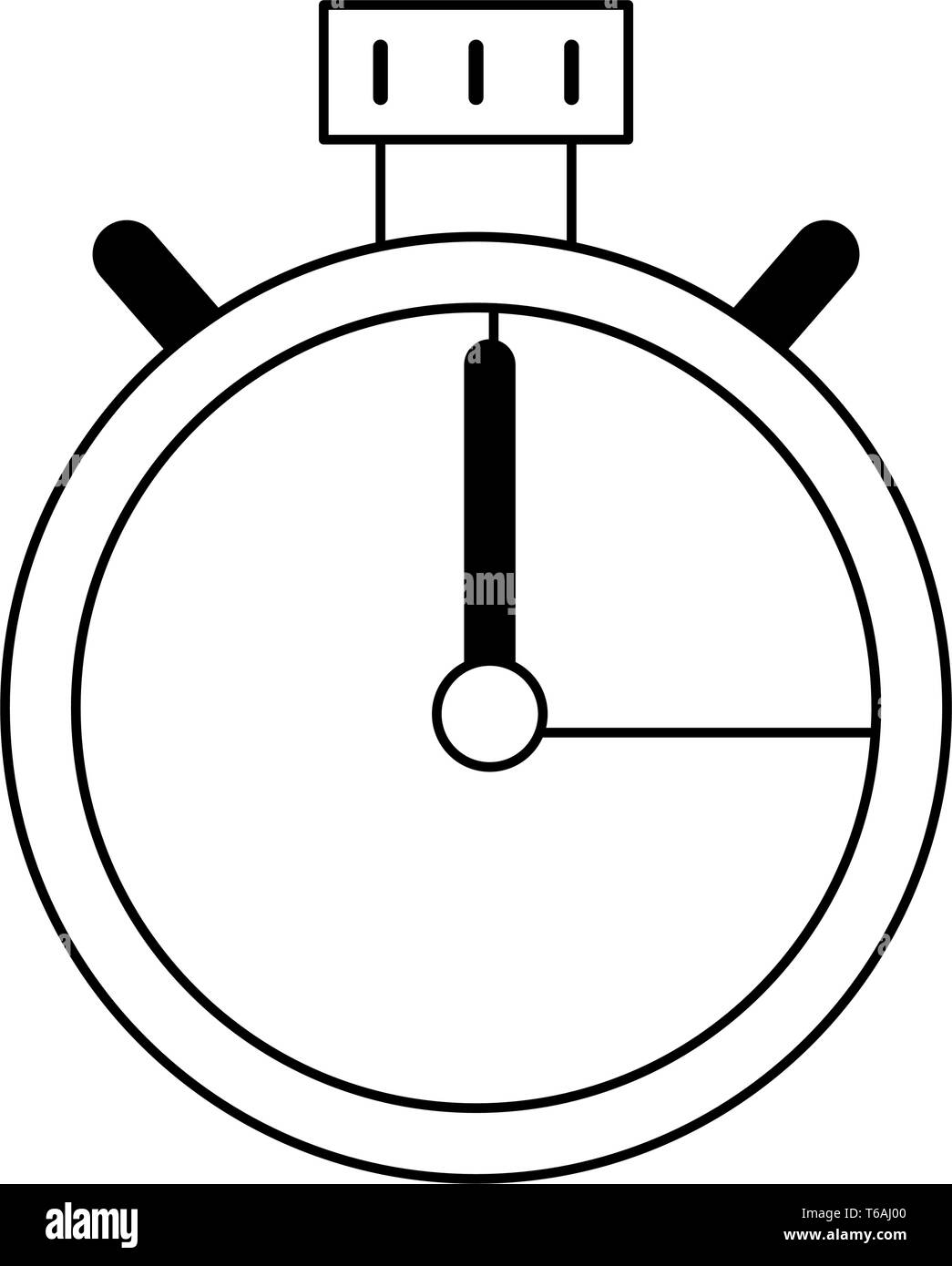 Chronometer timer symbol isolated in black and white Stock Vector Image ...