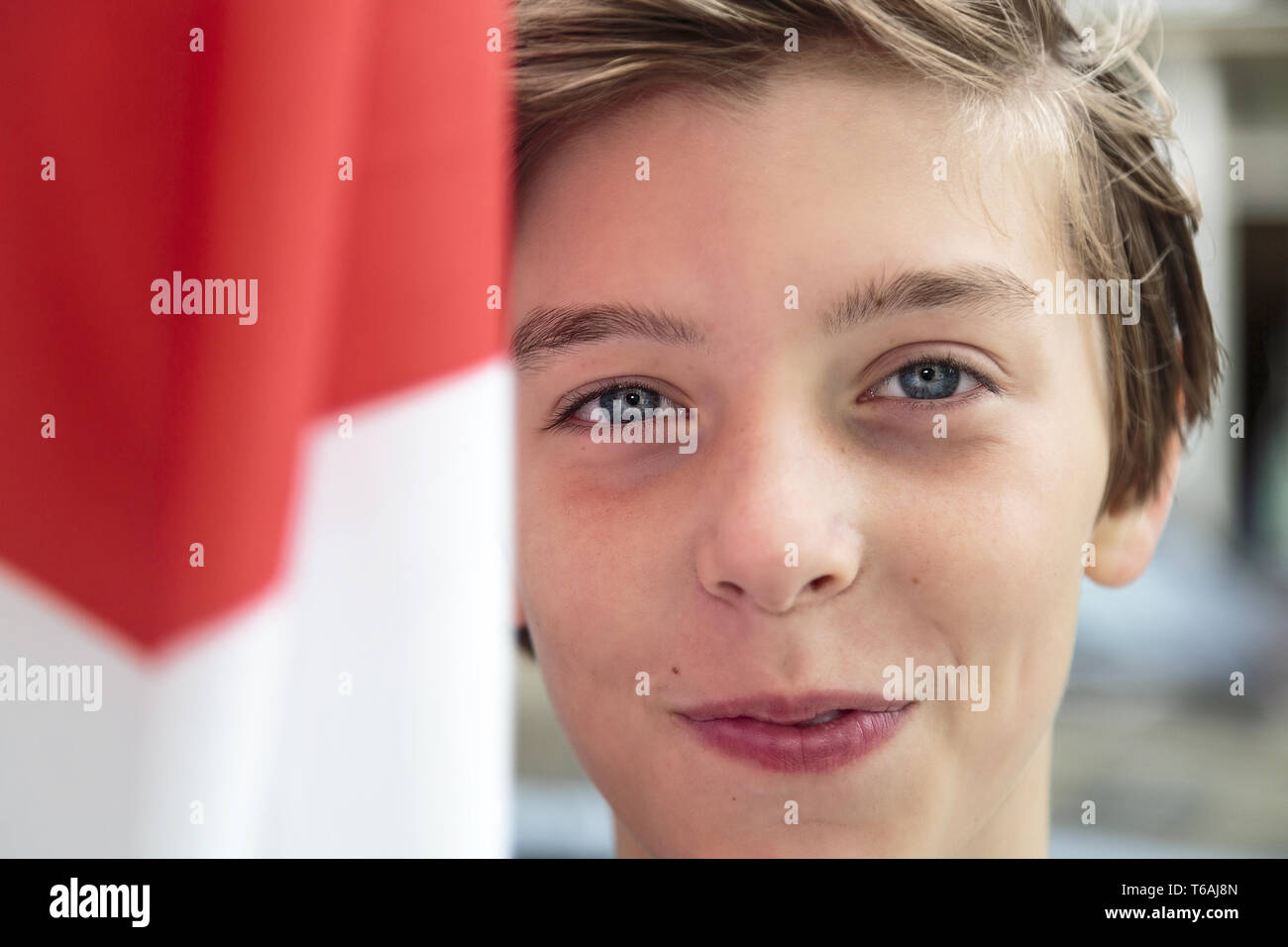 Boy with flag hi-res stock photography and images - Alamy