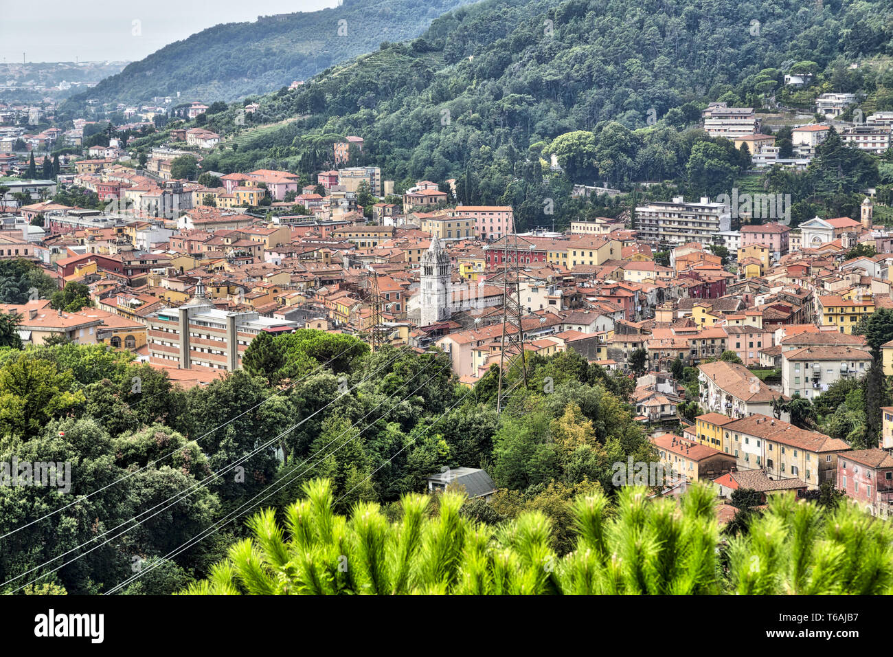 aerial view of the town Carrara, Tuscany, Italy Stock Photo - Alamy