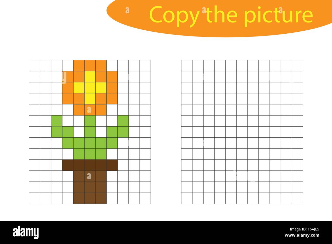 Copy the picture, pixel art, flower in pot cartoon, drawing skills ...