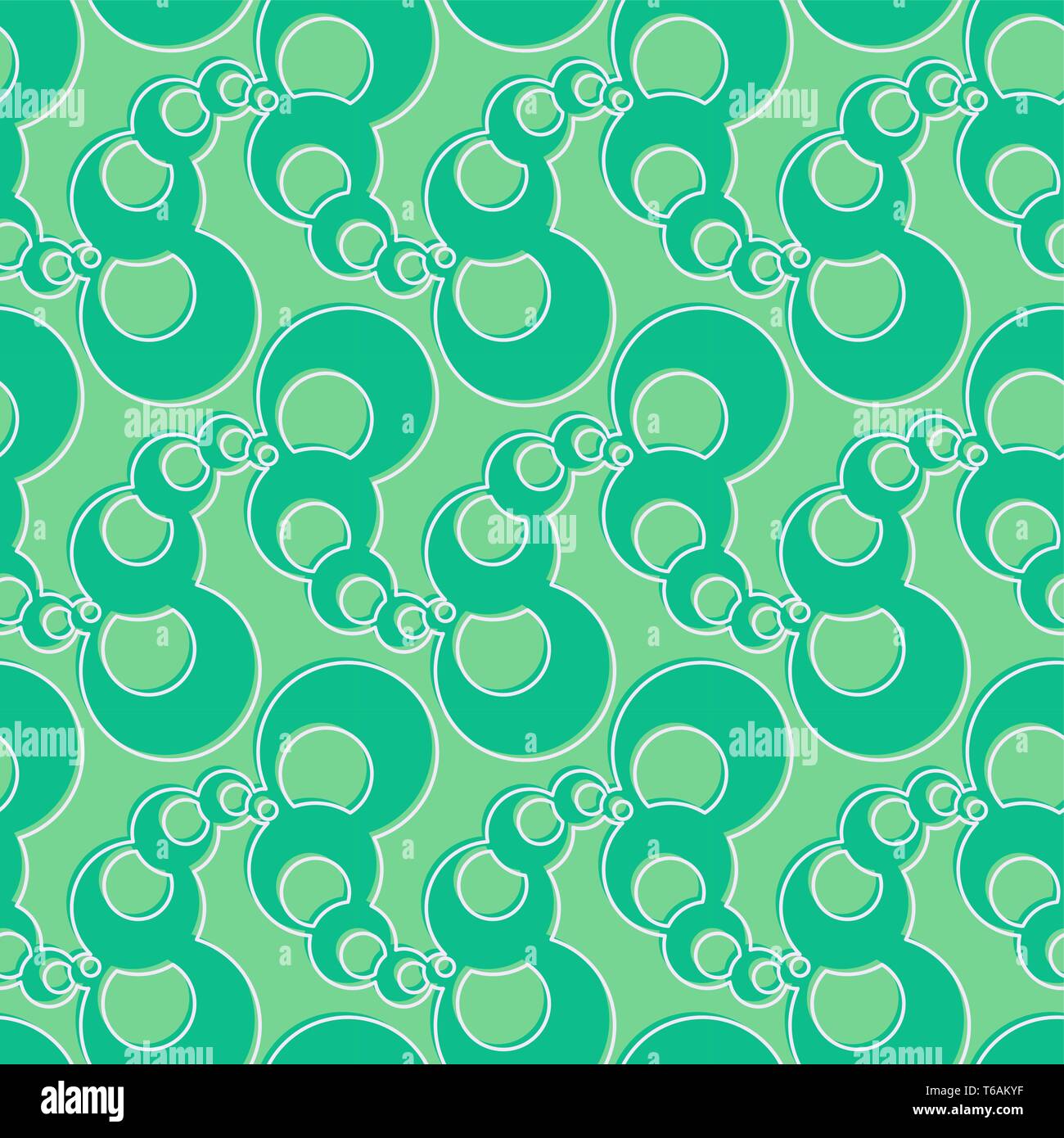 Abstract fresh chains of bubbles on vector pattern. Geometric rounded ...