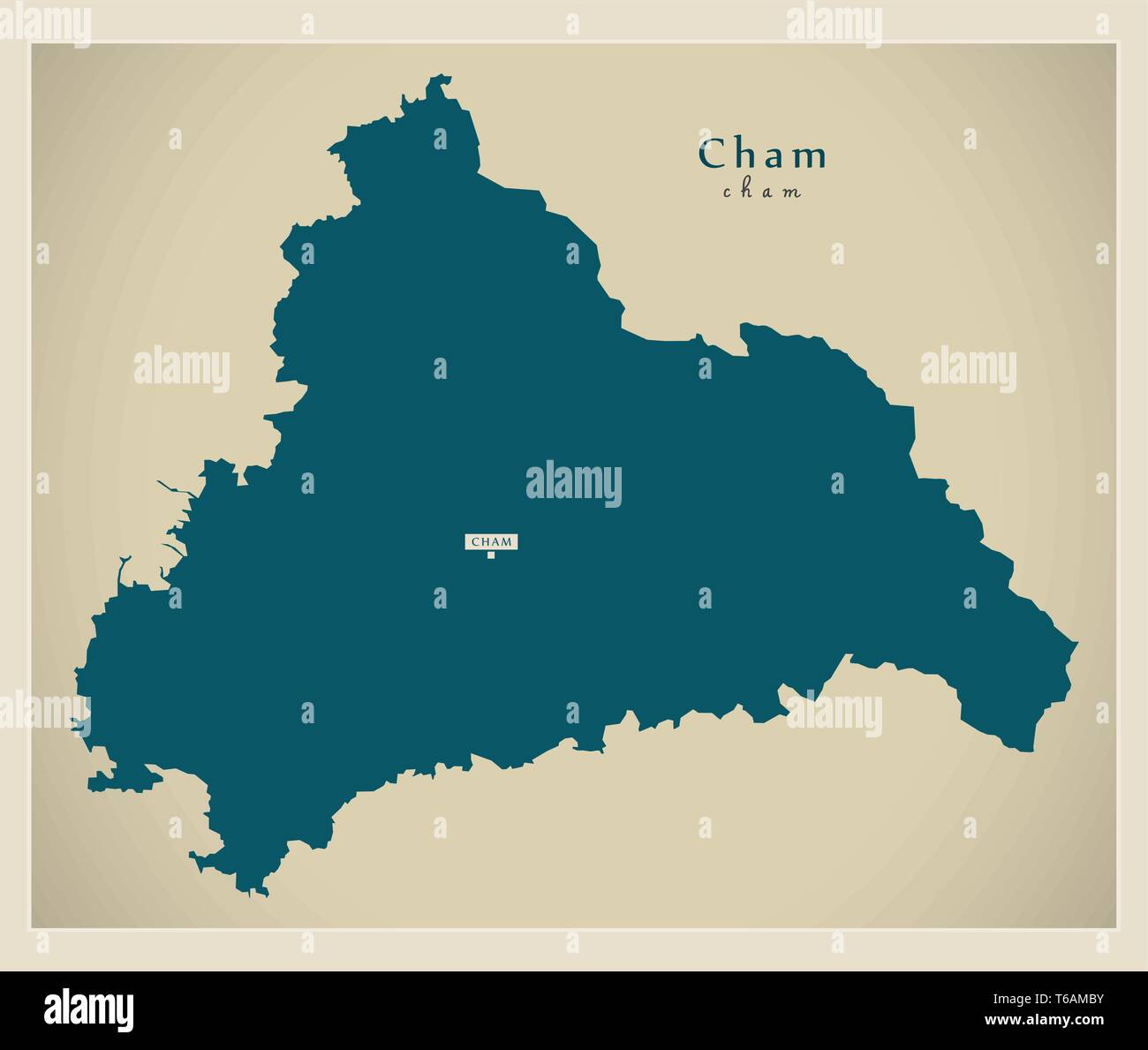 Modern Map - Cham county of Bavaria DE Stock Vector Image & Art - Alamy