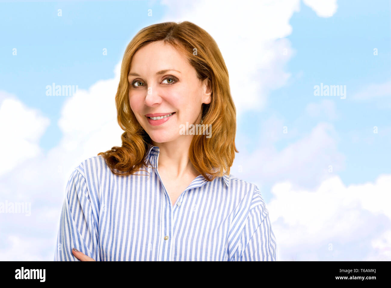 portrait of a professional business woman smiling outdoor Stock Photo ...