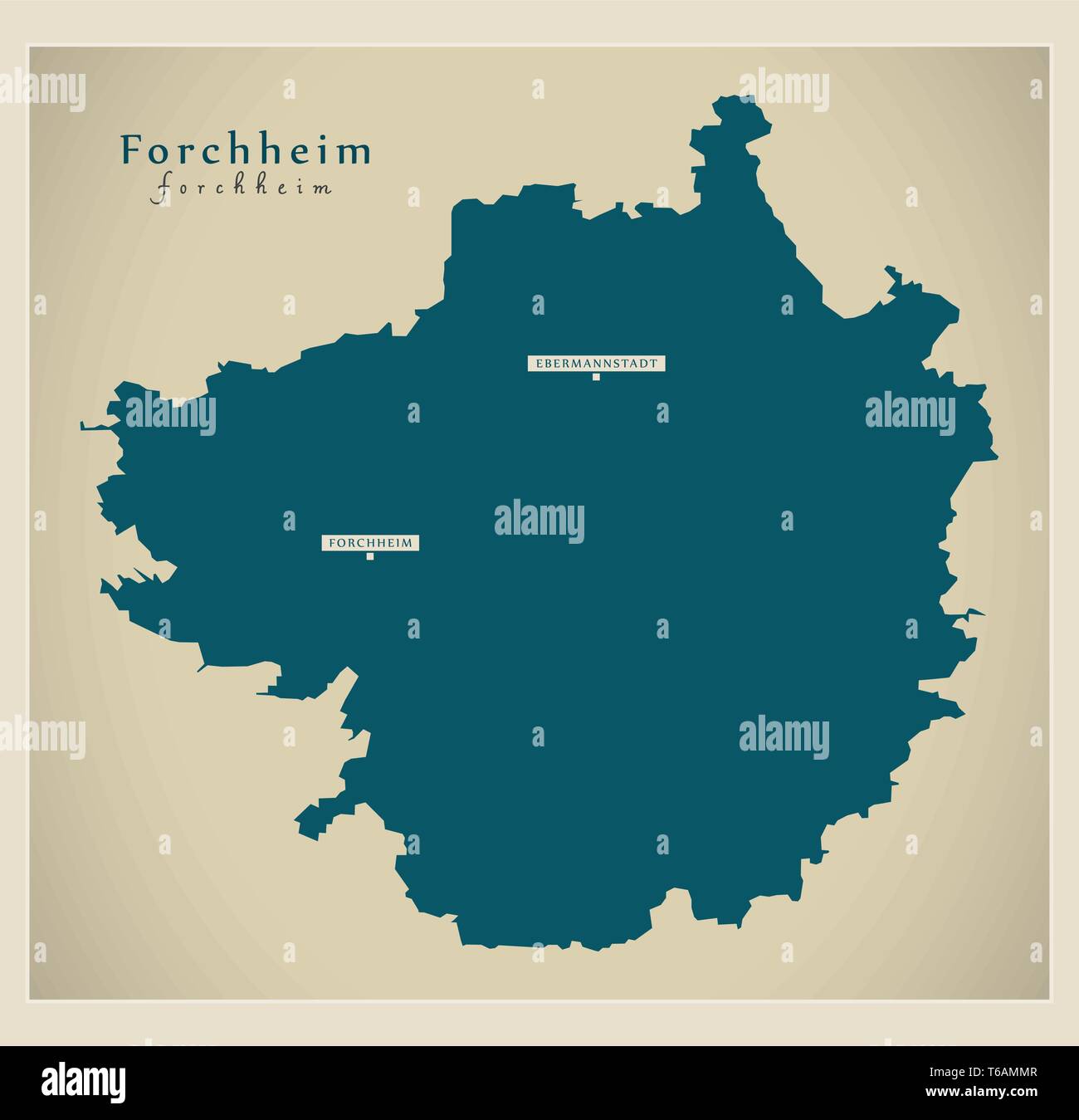 Modern Map - Forchheim county of Bavaria DE Stock Vector Image & Art ...