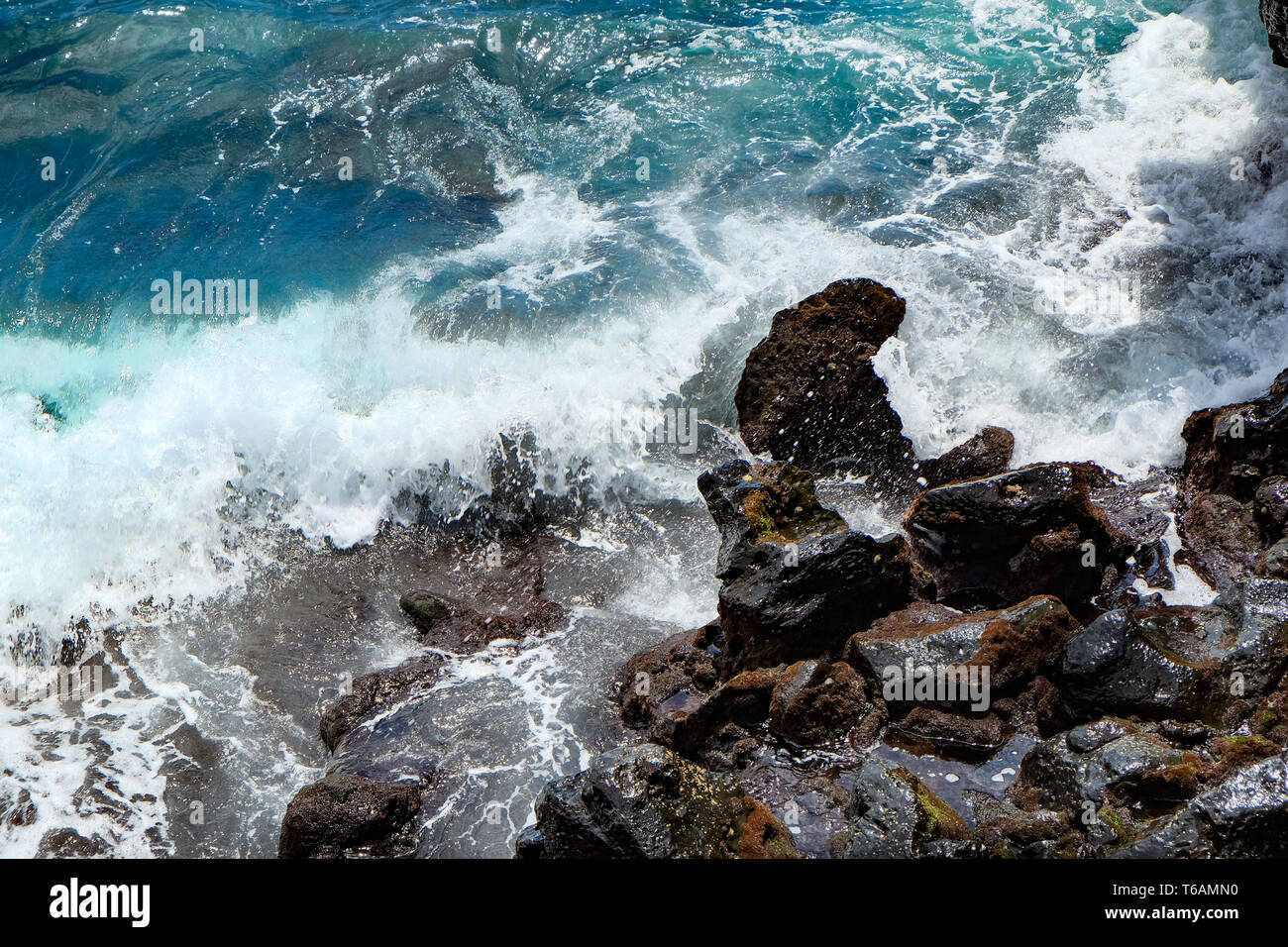 Water, waves and rocks Stock Photo - Alamy
