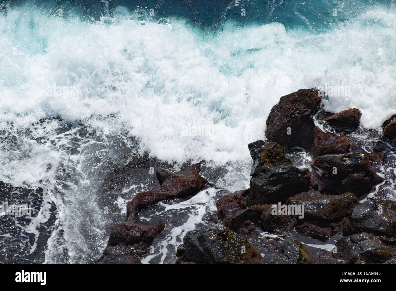 Water, waves and rocks Stock Photo - Alamy