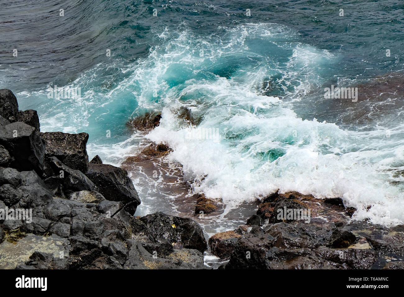 Water, waves and rocks Stock Photo - Alamy