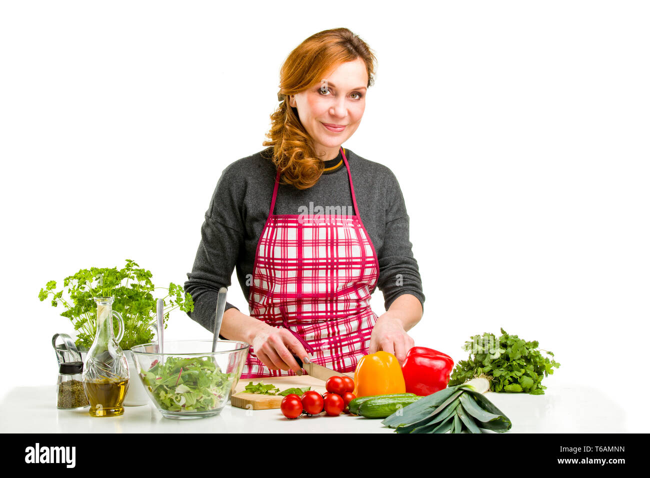 Woman Cooking in the kitchen Stock Photo - Alamy