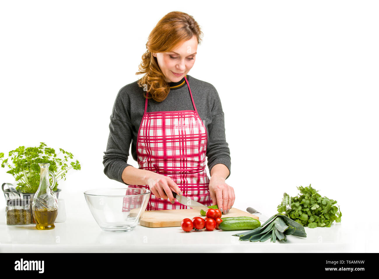 Woman Cooking in the kitchen Stock Photo - Alamy