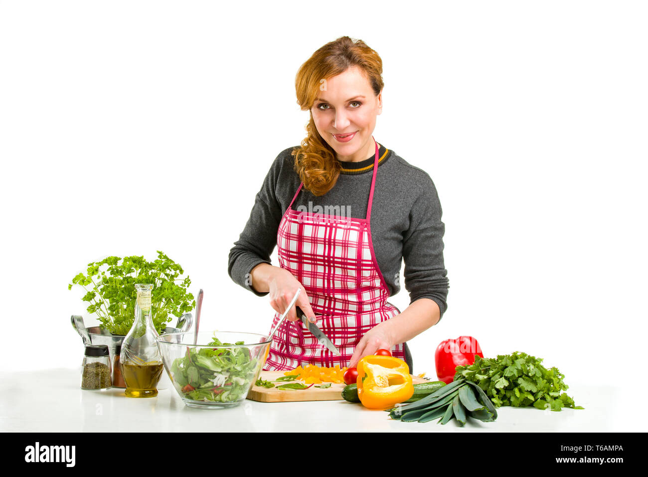 Woman Cooking in the kitchen Stock Photo - Alamy