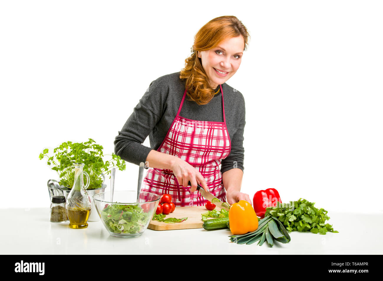 Woman Cooking in the kitchen Stock Photo - Alamy