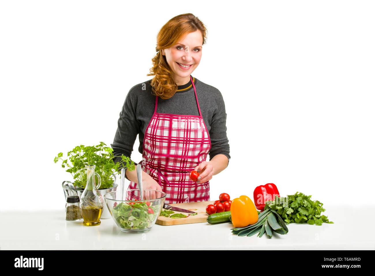 Woman Cooking in the kitchen Stock Photo - Alamy