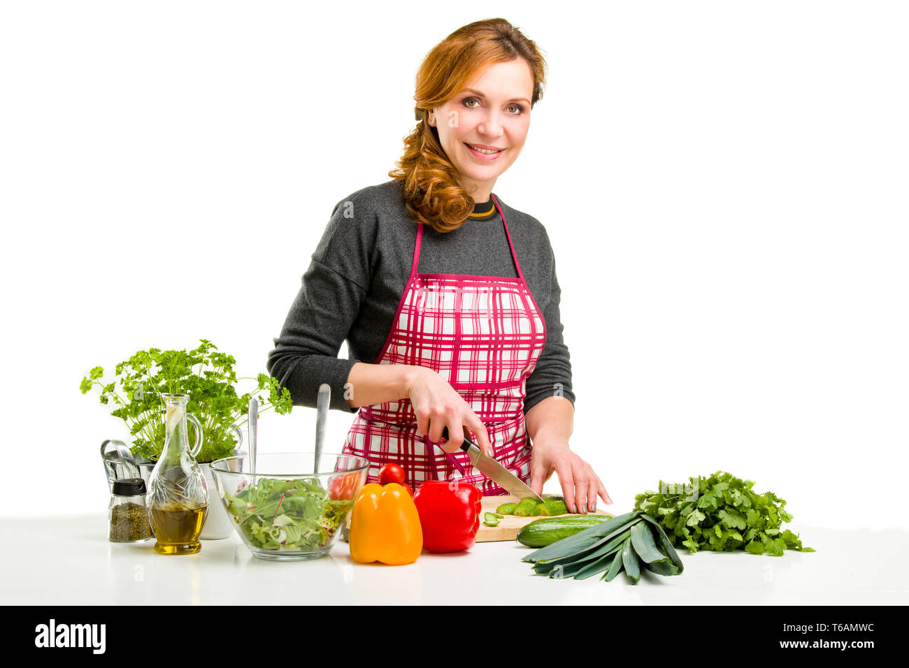 Woman Cooking in the kitchen Stock Photo - Alamy