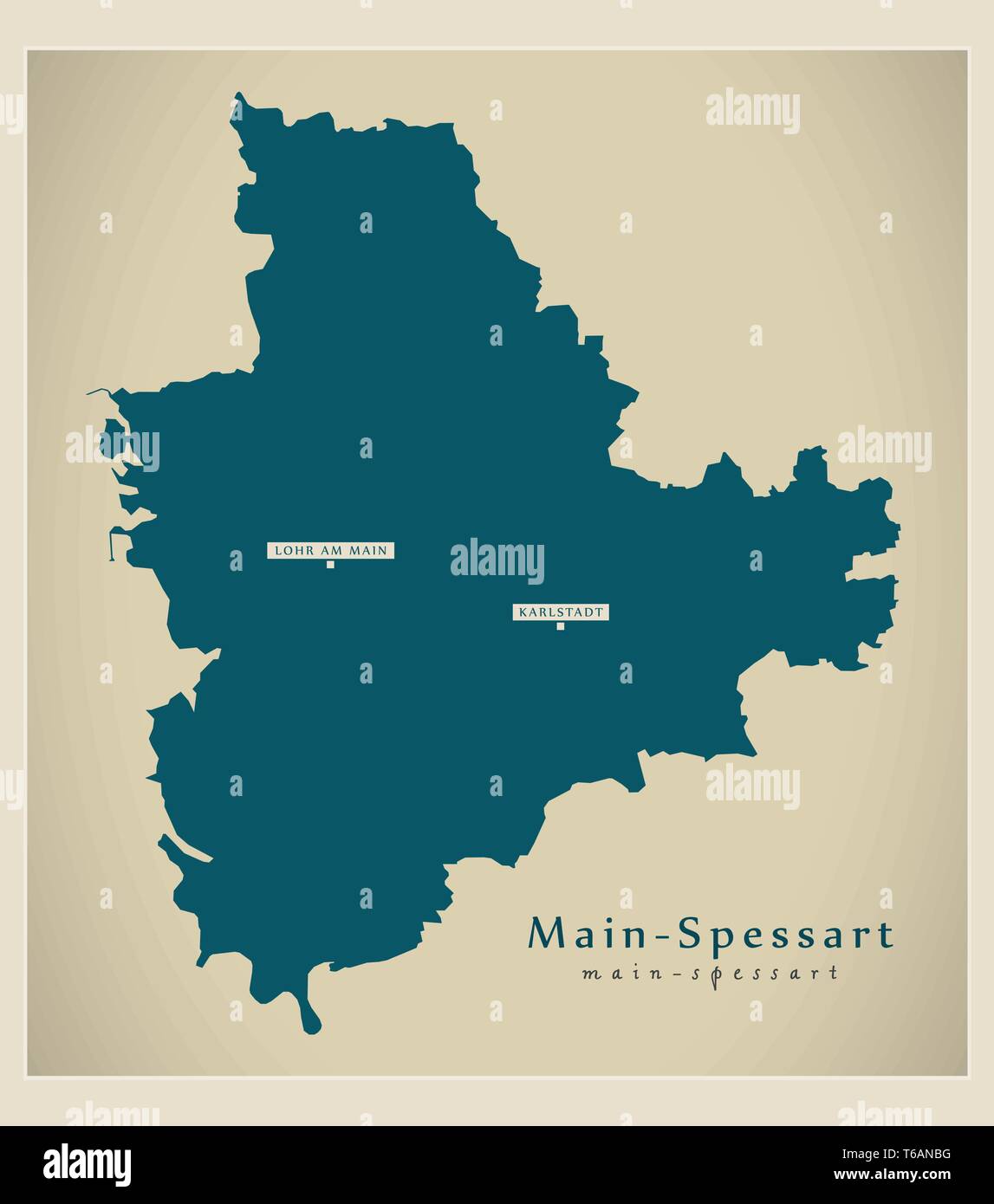 Modern Map - Main-Spessart county of Bavaria DE Stock Vector Image ...