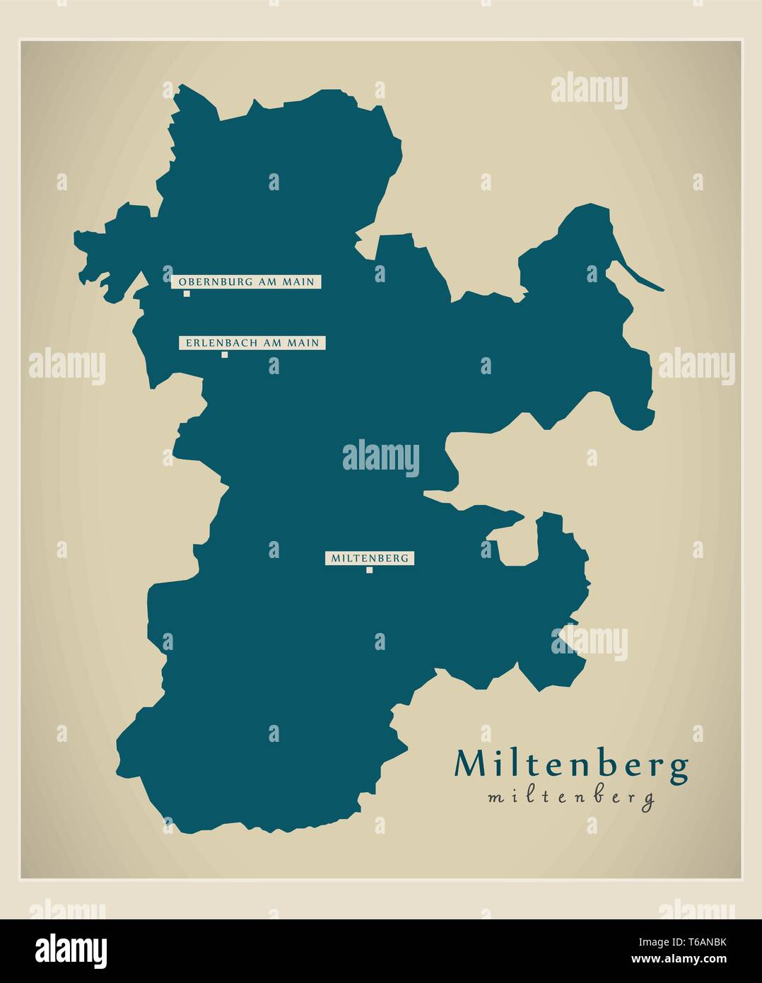 Modern Map - Miltenberg county of Bavaria DE Stock Vector Image & Art - Alamy